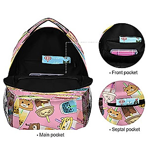 xigua Kawaii Bubble Tea Print Computer Backpack - Lightweight School Bag for Boys Girls Tenns