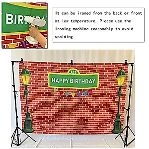 7x5ft Red Brick Wall Street Backdrop Cartoon Photography Backdrops Happy Birthday Party Background Party Decors Decorations Baby Shower Table Banner Background