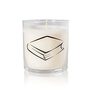 Library Book Scented Candle, 9 Oz with Glass Container - 100% Organic Soy Wax Lightly Scented with Clean Burning Natural Cotton Wick - Made in The USA
