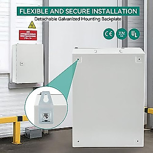 YITAHOME Electrical Enclosure NEMA 4X, 16×12×6'' UL Certified Outdoor Electrical Box, IP66 Water-Resistant Dustproof, Cold-Rolled Steel Wall Mounted Electric Junction Box