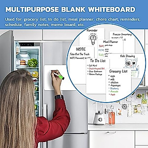 HOMiDEK Dry Erase Magnetic Whiteboard, Refrigerator Magnet Sheet, Small Fridge White Board with Markers and Eraser - 20 x 13 Inches