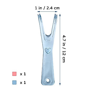 EXCEART 2PCS Dental Floss Holder Built- In Spool Flat Wire Dental Floss Replacement Rack for Teeth Floss Holder (Pink+ Blue)