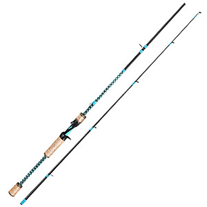 Sougayilang Fishing Rods, Graphite Spinning Rods, Lightweight 2 Pieces Cork Handle Casting Rods-7'-Blue Casting Rod
