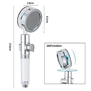 Essbhach Shower Head with Handheld, High Pressure Hand Held Turbo Shower Head Rainfall, Hydro Jet Shower Head Kit with 3 Filters, Turbocharged Shower Head,Easy to Install,Blue