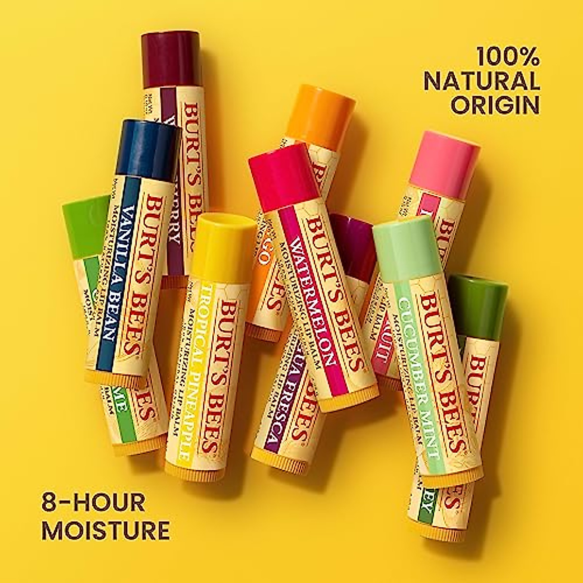 Burt's Bees 100% Natural Moisturizing Lip Balm, Pomegranate with Beeswax and Fruit Extracts, 1 Tube