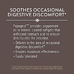 Nature's Way Pepogest Enteric-Coated Peppermint Oil, Gastrointestinal Comfort, 60 Count (Pack of 2)