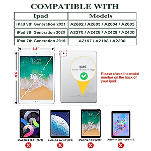 Vimorco iPad 9th/8th/7th Generation Case, 9th Generation iPad Case with Pencil Holder/Hand Strap/Pocket, iPad 10.2 Case Adjustable Angle, iPad Cover 9th Generation Auto Sleep/Wake, Oil Painting Tree