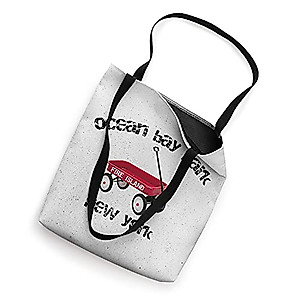 OCEAN BAY PARK Fire Island red wagon summer beach vacation Tote Bag