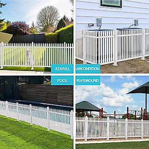 Coarbor 1 Set 84"x38.6" Vinyl Picket Fence Panels White Straight PVC Garden Decorative Fence for Yard Border Vinyl Outdoor Fence Pet Barrier Temporary Small Dog Fence (34 Pickets)