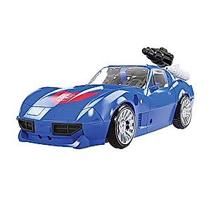 Transformers Toys Generations War for Cybertron: Kingdom Deluxe WFC-K26 Autobot Tracks Action Figure - Kids Ages 8 and Up, 5.5-inch, Blue