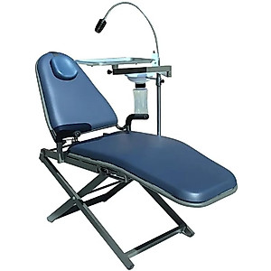 REEHUT Portable Patient Chair with Tray with Integrated LED Exam Light with Dentist Stool + Nylon Bag