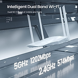 Tenda Wi-Fi 6 Router AX1800 Smart WiFi Router (RX3) -Dual Band Gigabit Wireless Internet Router，with MU-MIMO+OFDMA, 1.8GHz Quad-Core CPU, Up to 1200 Square Feet Coverage(4 Rooms) & 64 Devices