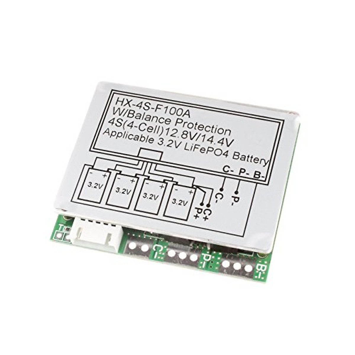 NOYITO 100A 4S 3.2V Lithium Iron Phosphate Battery Protection Board 12.8V with Balance Over-Current Over-Charge Over-Discharge Short-Circuit Protection