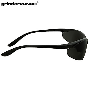 grinderPUNCH Full Lens Magnification Safety Glasses with Black Frame | Clear Lens | | Magnifying Reading Eyewear (Tinted +1.50 Diopter)