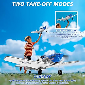 28℃ Remote Control Airplanes, 2.4Ghz 2CH RC Plane Toy Gift for Kids & Adults, Remote Control Plane for Beginners with Gyro Stabilization System (Blue)