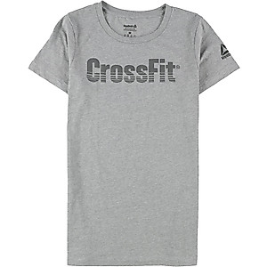 Reebok Womens Crossfit Graphic T-Shirt, Grey, X-Small