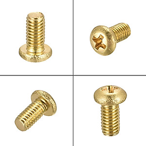 uxcell Brass Machine Screws, M3x6mm Phillips Pan Head Fastener Bolts for Furniture, Office Equipment, Electronics 36Pcs
