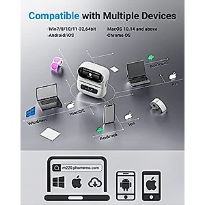 Phomemo Label Maker, Bluetooth Label Printer for Barcode, Address, Home, Mailing, Small Business, Clothing, Portable Label Maker Easy to Use with 3 Rolls Label & Bag