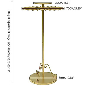 Freestanding Scarf Rack with 30 Rods, Pivoting Round Scarf Display Stand, Height Adjustable Scarf Holder Organizer, Scarf Hanging Rack for Boutique Clothing Store Home
