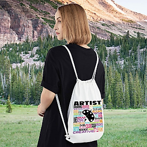 LEVLO Artist Canvas Tote Bag Gift For Art Teacher Artistic Shoulder Bag For Art Student Grad (Artist DB)