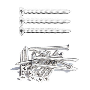 Wood Screws #14 x 2-1/2 Inch Flat Head Self Tapping Screws 25pcs, Stainless Steel 304 Sheet Metal Screws Cabinet Phillips Drive for Indoor and Outdoor Wooden Working by IMSCREWS