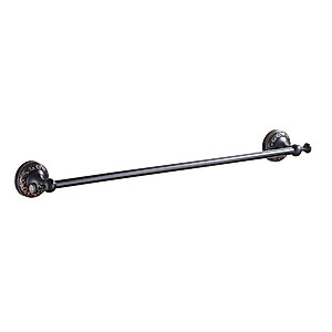 Bath Towel Bar Black Towel Rack, Single-bar American All-Copper Towel Rail, Retro Bathroom Pendant European-Style Toilet Towel Bar Towel Holder