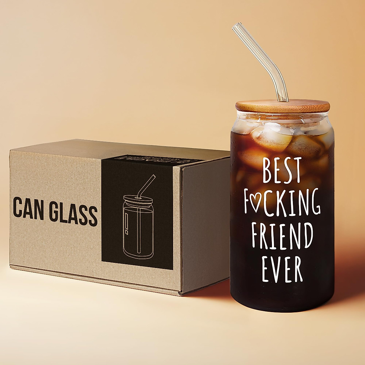 Friendship Gifts for Women Friends - Christmas Gifts for Friends Female, Birthday Gifts for Women Friendship, Friend Birthday Gifts for Women - Gifts for Best Friends Women, Bestie Gifts - Can Glass