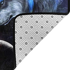 Red Blue Dragon and Wolf Rug Area Rug for Living Dinning Room Bedroom Kitchen, Nursery Rug Floor Carpet Yoga Mat