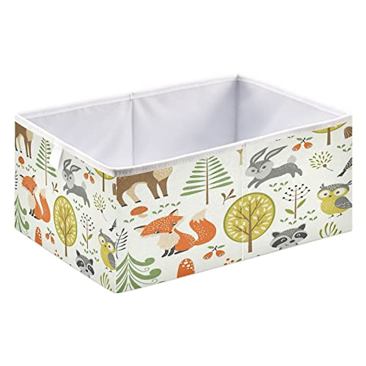 Kigai Owl Fox Rabbit Cube Storage Bins - 11x11x11 In Large Foldable Storage Basket Fabric Storage Baskes Organizer for Toys, Books, Shelves, Closet, Home Decor
