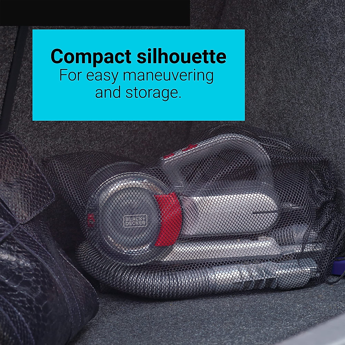 BLACK+DECKER Pivot Vac 12V DC Car Handheld Vacuum, Black (​​BDH1200PVAV)