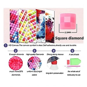 Diamond Painting Sunflower Diamond Art 5D Diamond Painting Kits for Adults DIY Paint by Numbers, Big Diamond Paintings diamond dot Gem Art Crafts for Wall Art Bedroom Home Decor(16x32 Inch),c214