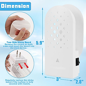 Phosooy 2 Packs Plug-in Mosquito Traps with 10 Glue Boards, Indoor Wall Insect Catchers with 365nm Blue-Violet Lights for Mosquitos, Moths, Fruit Flies, Gnats and Other Small Flying Bugs