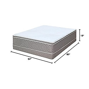 Treaton, 10-Inch Meduim Plush Eurotop Pillowtop Innerspring Mattress and 8" Wood Box Spring for Mattress, Full XL