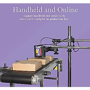 Portable Inkjet Printer with 4.3 Inch HD Touch Screen, Handheld Inkjet Printer with Quick-Drying Ink Cartridge, Handheld Printer Gun for Label/Production Date/Serial Number/Barcode/QR Code/Logo/Image