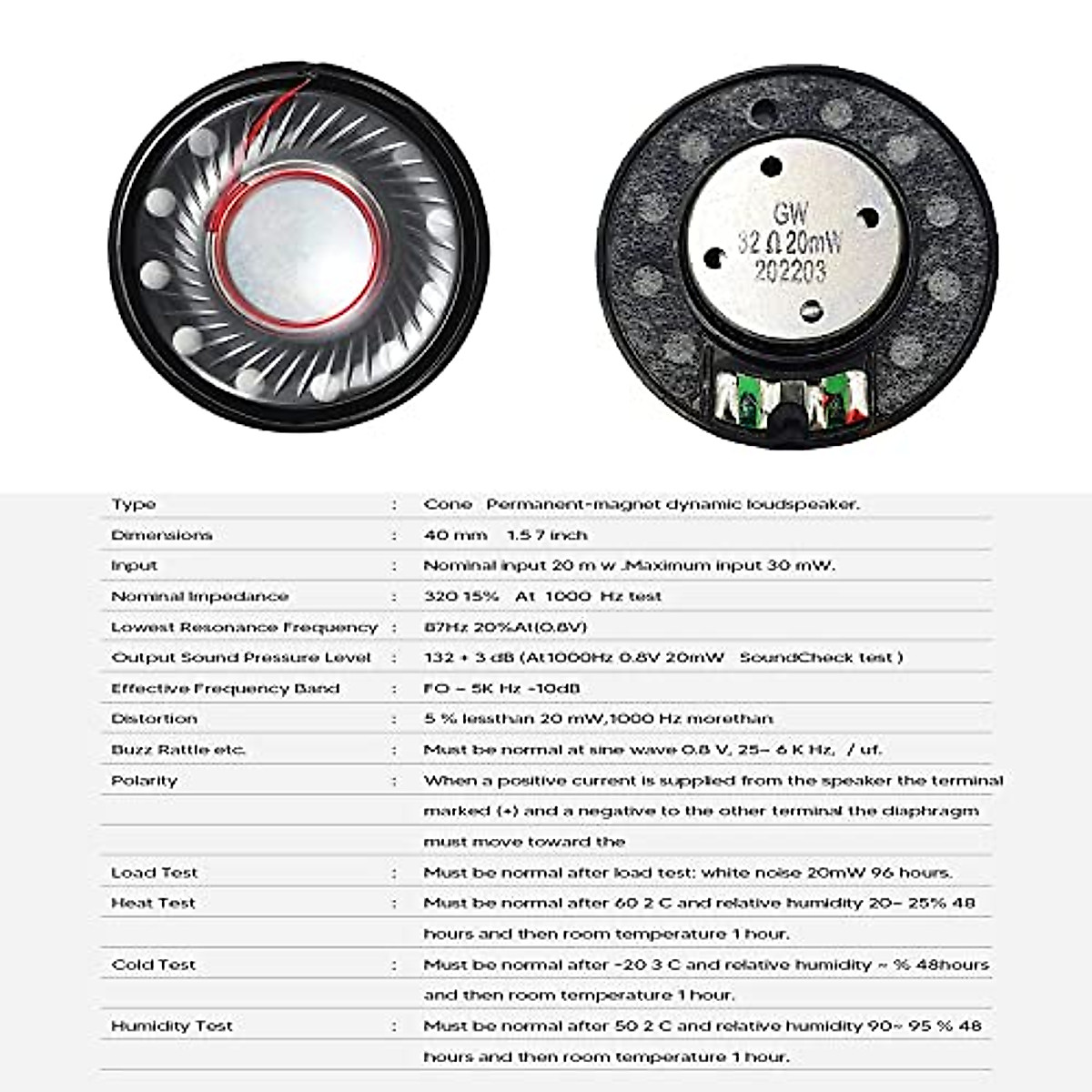 Komsunma Headphone Speaker Driver Replacement for Beats Studio2, Studio3, Solo2, Solo3, Bose QuietComfort QC25 QC35 QC2 QC15 AC25 AC35 32ohm 40mm Headset Speaker Parts(2-Pack)