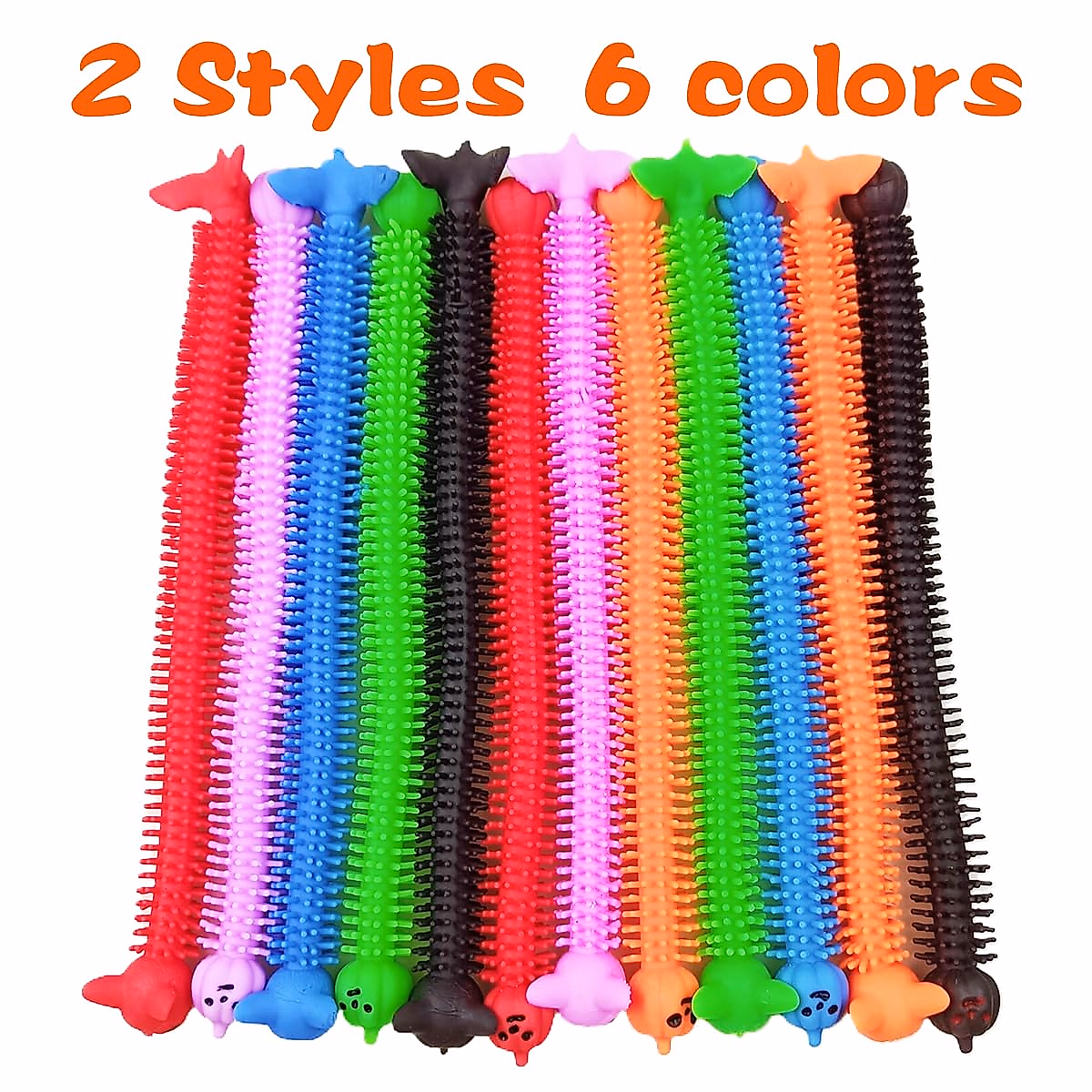 Jofan 24 Pack Halloween Stretchy String Fidget Sensory Toys for Kids Boys Girls Halloween Party Favors Halloween Treat Bags Gifts