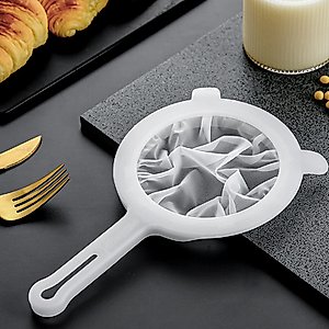 SYJINHUASY Kitchen Ultra-Fine Nylon Mesh Strainer Food Yogurt Mesh Sieve Plastic Mesh Colander with ​Handle Mini Brine Shrimp Separation Net for Filtering Juice Juice Milk Honey (200Mesh)