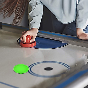 Coopay 12 Pieces Home Air Hockey Pucks 2.5 Inch Heavy Replacement Pucks for Game Tables Equipment Accessories, 12 Grams (Red, Black, Blue, Green)