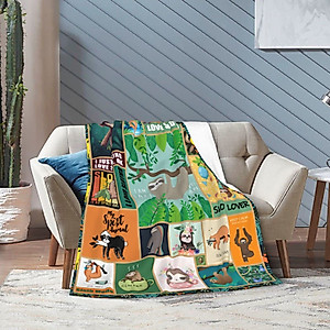 Sloth Gifts Blanket Sloth Blanket Super Soft Warm Flannel Throw Blankets for Couch Sofa Sloth Gifts for Kids (50x40in)
