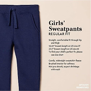 Amazon Essentials Girls' Sweatpants, Pink, Medium