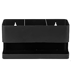 MyGift Wall Mounted Modern Black Metal Hair Tools Organizer with 3 Slots, Salon Styling Accessories Holder Rack for Blow Dryer Straightener Curling Iron