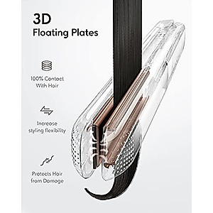 Professional Hair Straightener Titanium Flat Iron for Hair Makes Hair Shiny Dual Voltage Flat Iron Heats up Fast, Black