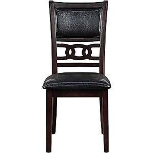 New Classic Furniture Gia Drop Leaf Dining Table with Two Chairs, 42", Ebony,EC-SOVKYDYFFO
