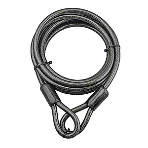 Lumintrail 12mm (1/2 inch) Heavy-Duty Security Cable, Vinyl Coated Braided Steel with Sealed Looped Ends (4', 7', 10', 15' or 30') (7-FT)