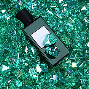 DomeStar Green Fake Crushed Ice Rocks, 180 PCS Fake Diamonds Plastic Gems Acrylic Clear Ice Rock Diamond Crystals for Vase Fillers Table Scatter Party Home Decoration Wedding Display