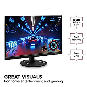 ViewSonic VX2416 24 Inch 1080p 1ms 100Hz Gaming Monitor with IPS Panel, FreeSync, Eye Care, HDMI and DisplayPort