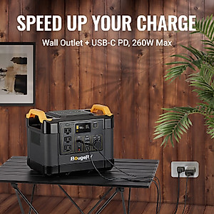 BougeRV 1120Wh Solar Generator, LiFePO4 Power Station with 3x110V/1200W AC Outlet, Ideal for Outdoor Camping Travel Emergency Backup