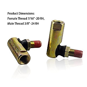 SnowBear 723-0448A Ball Joint (3/8"-24 RH Male) Compatible with MTD/CUB Cadet, Replacement for 923-0448 723-0448 645-80424A Fits All Lawn and Garden Tractors, 1997 and After (Except 995) -2 Pack