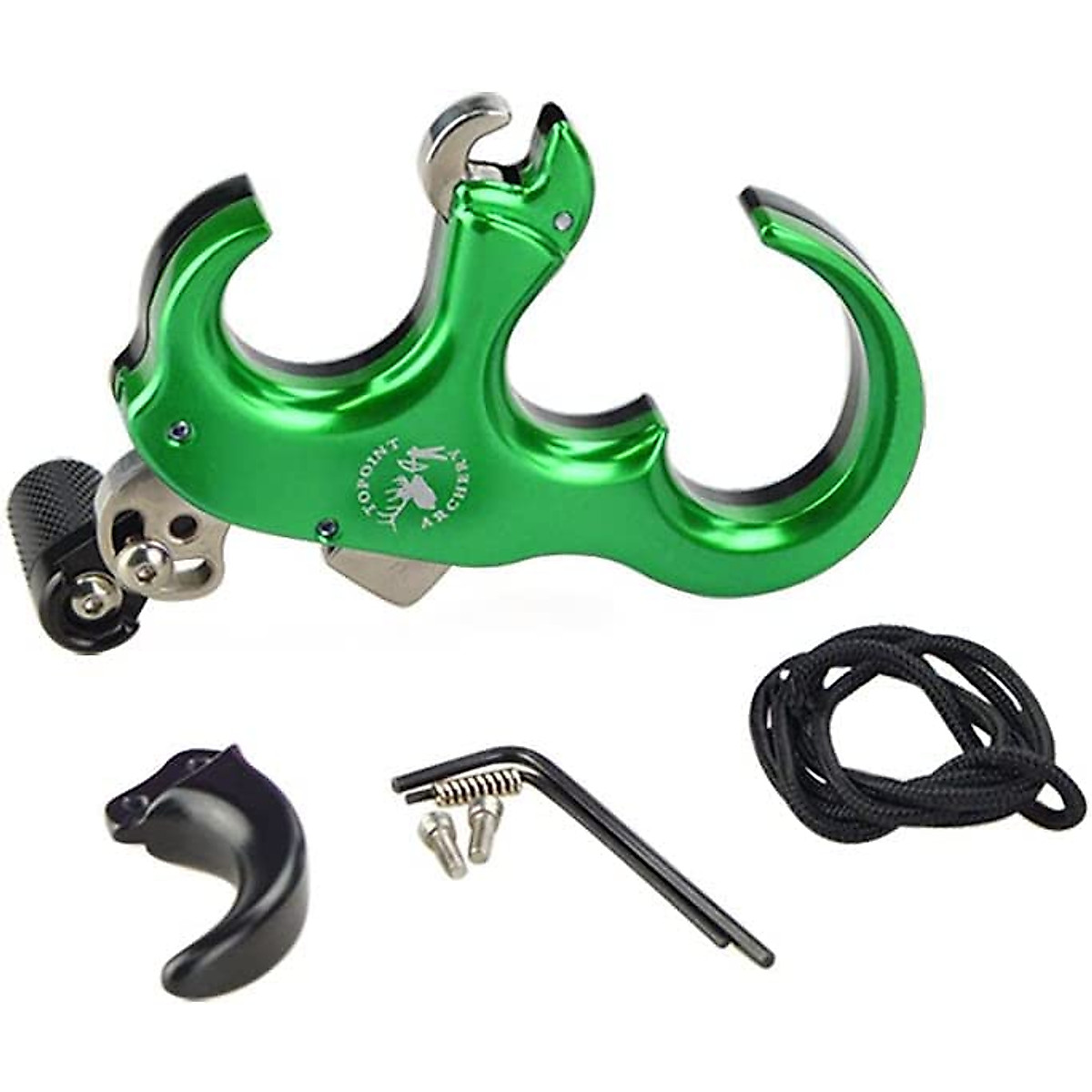 SHARROW Bow Release Aid 3/4 Fingers Automatic Archery Release Aluminium Alloy Thumb Trigger for Compound Bow Accessory (Green)