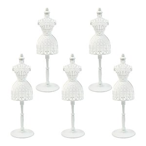 AUEAR, 5 Pack Dress Forms Cloth Gown Plastic Mannequin Display Support Holder Model Stand Accessories for Dresses